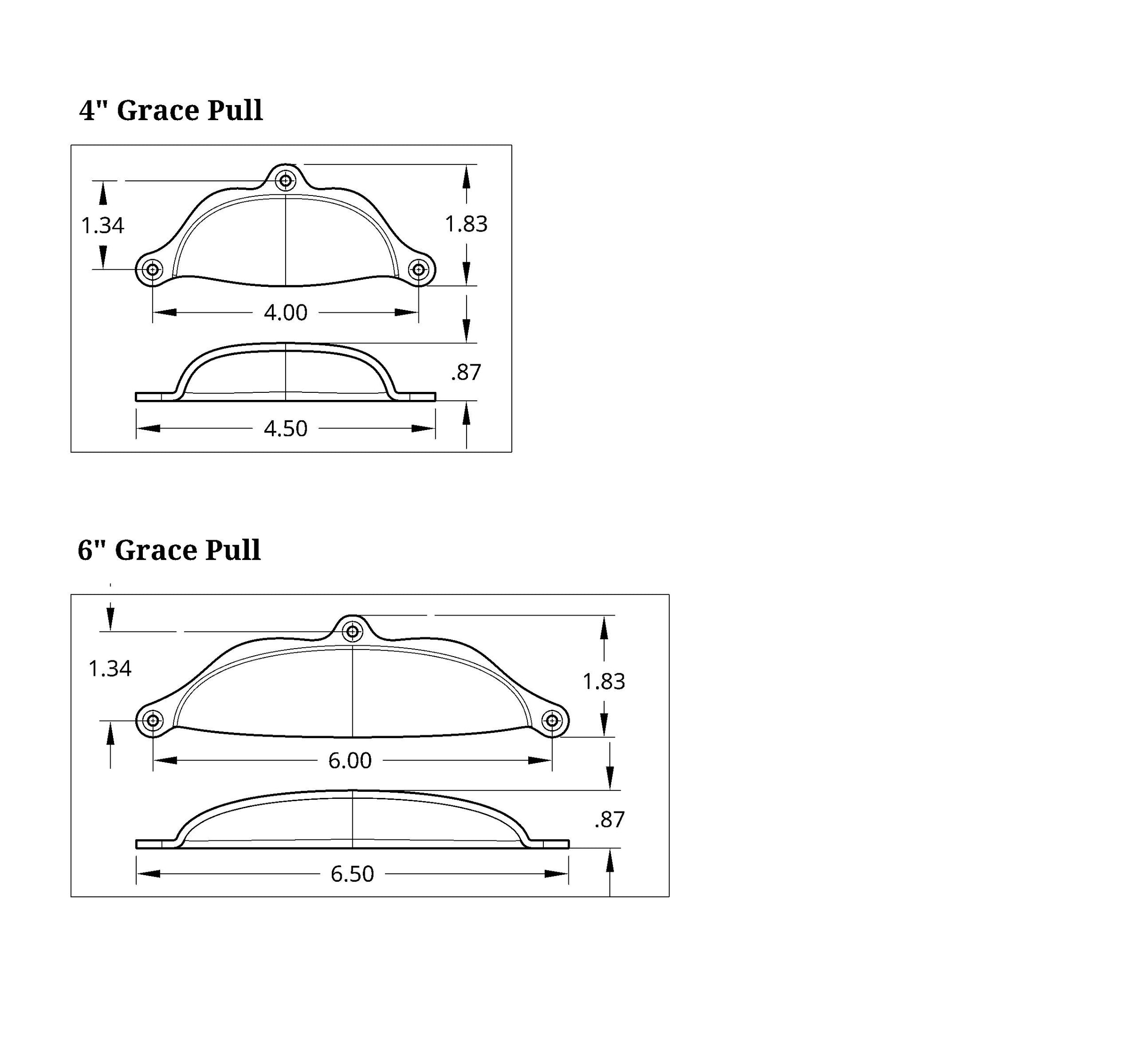 Grace Pull, 4" – TraditionHardware
