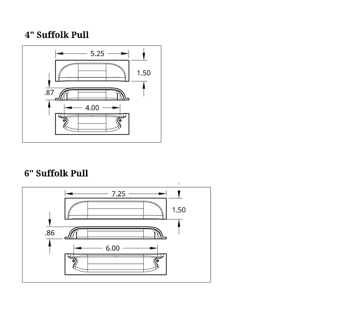 Suffolk Pull, 4" – TraditionHardware